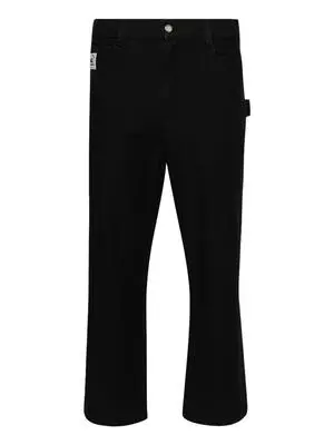BODE Embroidered Denim Trousers - Black