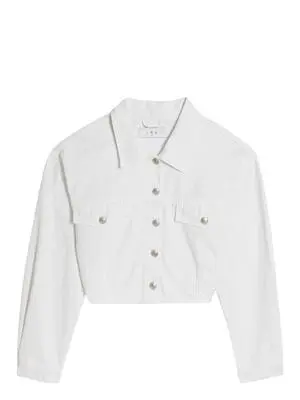 IRO PARIS Mylene Cropped Denim Jacket - White