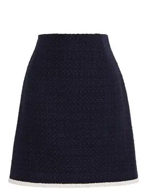 Veronica Beard Roman Cotton-blend Tweed Mini Skirt - Navy