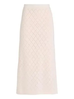 Zimmermann Pointelle-knit Wool Midi Skirt - Blush