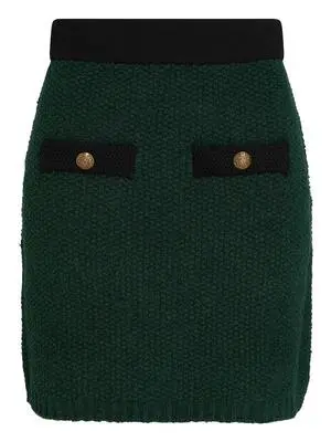 Veronica Beard Rivka Bouclé-knit Mini Skirt - Forest Green