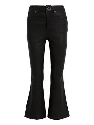 Veronica Beard Carson Leather Flared Pants - Black