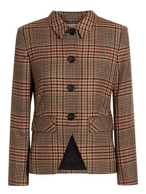VERONICA BEARD Aire Dickey Checked Wool-Tweed Blazer