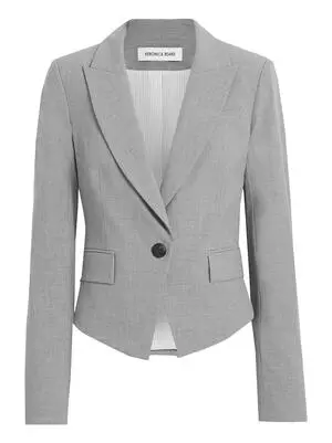 Veronica Beard Hosanna Dickey Woven Blazer Gray