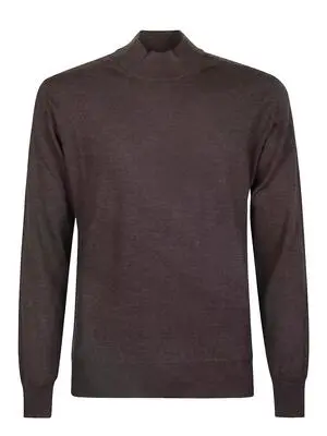 Altea Mock-neck Wool Sweater - Brown
