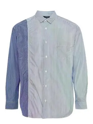 Comme Des Garçons Striped Panelled Shirt - Blue