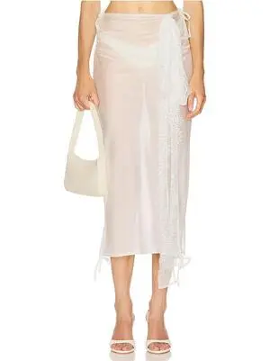 MILKWHITE X Lace Midi Skirt - White