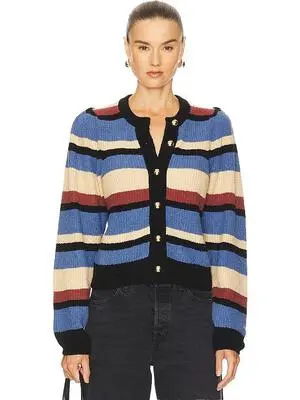 NATION LOS ANGELES Carmela Cardigan - Velour Multi Stripe