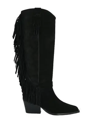 Free People Faith Fringe Western Boots - Faded Black