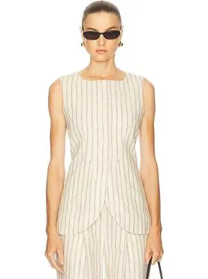 Posse Emma Vest - Cream Pinstripe