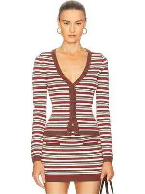 SEVEN WONDERS Noemi Long Sleeve Top - Khaki Stripe