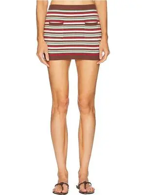 SEVEN WONDERS Noemi Mini Skirt - Khaki Stripe