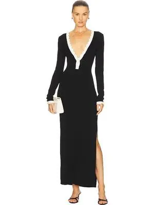 SEVEN WONDERS Milenia Sleeved Maxi Dress - Black