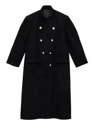 Isabel Marant Giusa Long Brushed Coat - Black