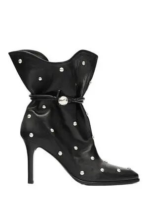 Isabel Marant Lolya Leather Ankle Boots - Black/silver