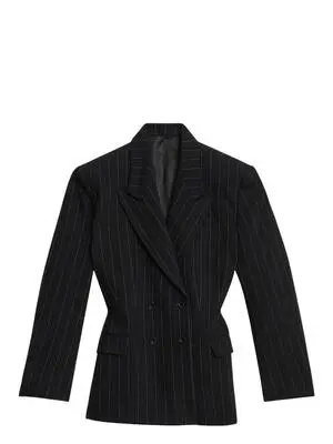 Isabel Marant Maia Striped Virgin Wool Blend Jacket - Black