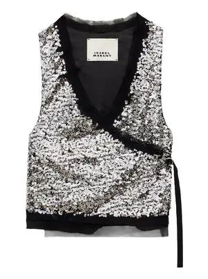 Isabel Marant Tahina Sequined Vest - Silver