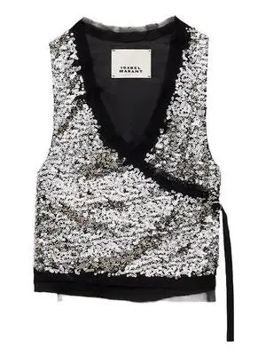 Isabel Marant Tahina Sequined Vest - Silver
