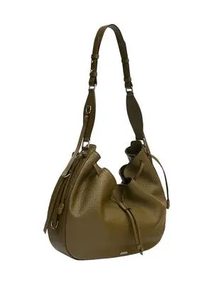 Isabel Marant Leather Hobo Bag Khaki
