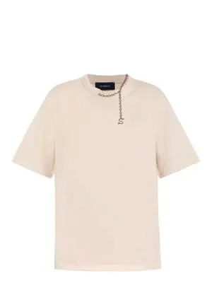 Sportmax Chain-embellished T-shirt - Neutrals