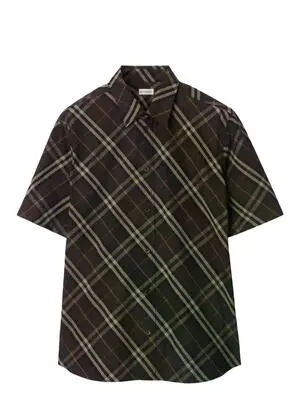 Burberry Check-pattern Cotton Shirt - Brown