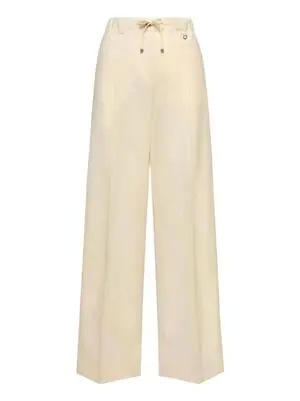 Moncler Moncler Drawstring Waist Wide-Leg Trousers Neutrals