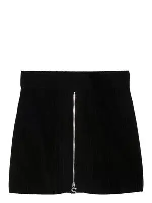 Sportmax Ribbed Zip-front Mini Skirt - Black