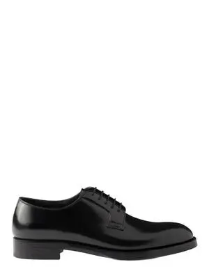 Prada Leather Oxford Shoes - Black