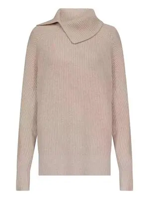 Loulou De Saison Cecil Ribbed-stand Collar Sweater - Neutrals
