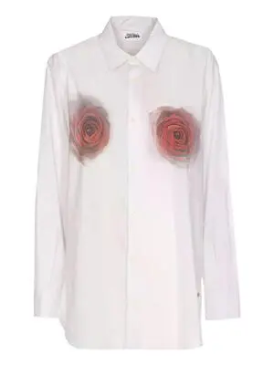 Jean Paul Gaultier Rose-print Button-down Shirt - White