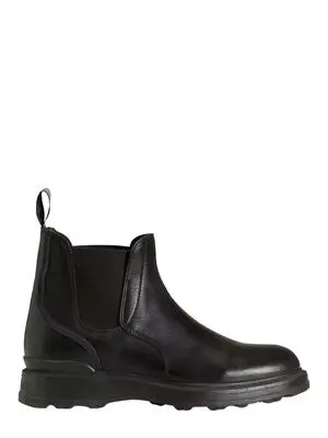Woolrich Elastic-panelled Leather Boots - Black