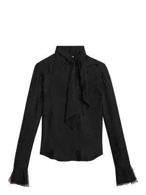 Isabel Marant Raphaella Ruffled-cuff Blouse - Black