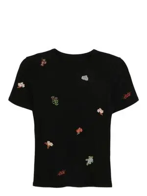 JNBY Graphic-embroidered T-shirt - Black