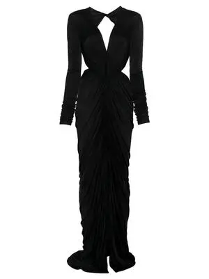 Rick Owens Cut-out Draped Dress - Black
