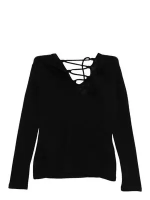 Yohji Yamamoto Lace-up Back Knitwear - Black