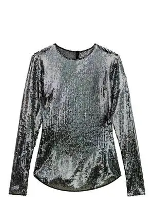 Isabel Marant Sequin Embellished Long-sleeve Top - Black