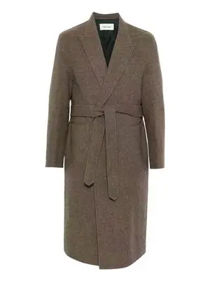 TONYWACK Belted Wrap Coat - Brown