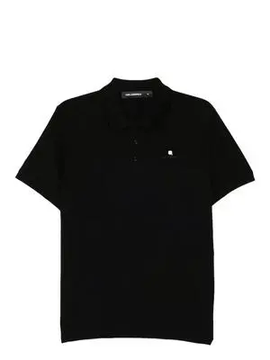 Karl Lagerfeld Logo-embossed Polo Shirt - Black