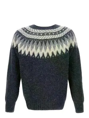 Howlin' Fair Isle Crew-neck Sweater - Grey