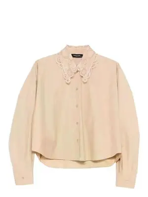 Fabiana Filippi Lace-trimmed Button-down Shirt - Neutrals