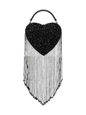 Moschino Heart-shaped Beaded Tote Bag - Black