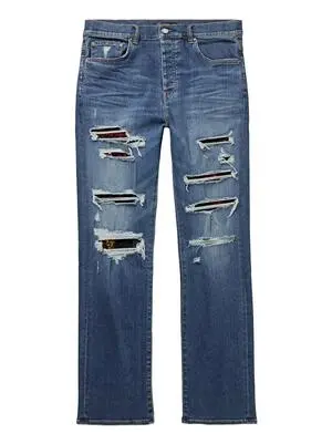 Amiri Thrasher Slim-fit Panelled Jeans - Blue