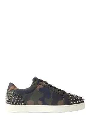 CHRISTIAN LOUBOUTIN Seavaste 2 Studded Camouflage-print Sneakers - Green