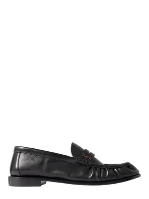 Saint Laurent Le Loafer Monogram Logo-appliquéd Leather Penny Loafers - Black