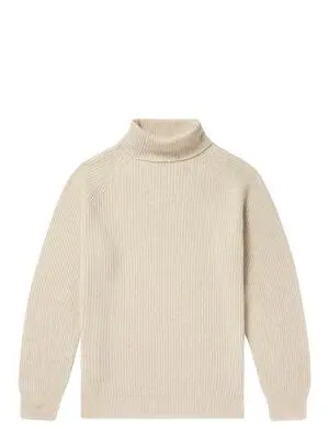 John Smedley Auckland Recycled Cashmere And Wool-Blend Rollneck Sweater Neutrals