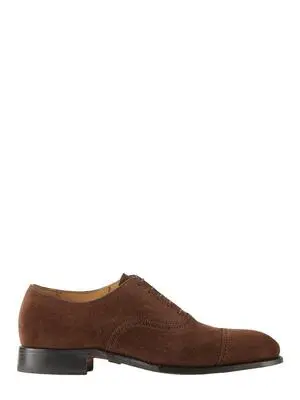 Ralph Lauren Denver Calf-suede Cap-toe Shoe - Luggage Brown