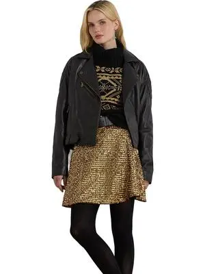 Ralph Lauren Sequined A-line Mini Skirt - Gold Multi