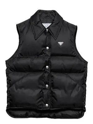 Prada Re-nylon Collared Shell-down Gilet - Black