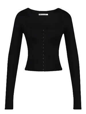 House Of Cb Square Neck Long-sleeved Top - Black