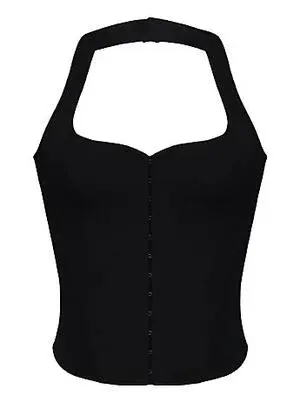 House Of Cb Halter Neck Corset Top - Black